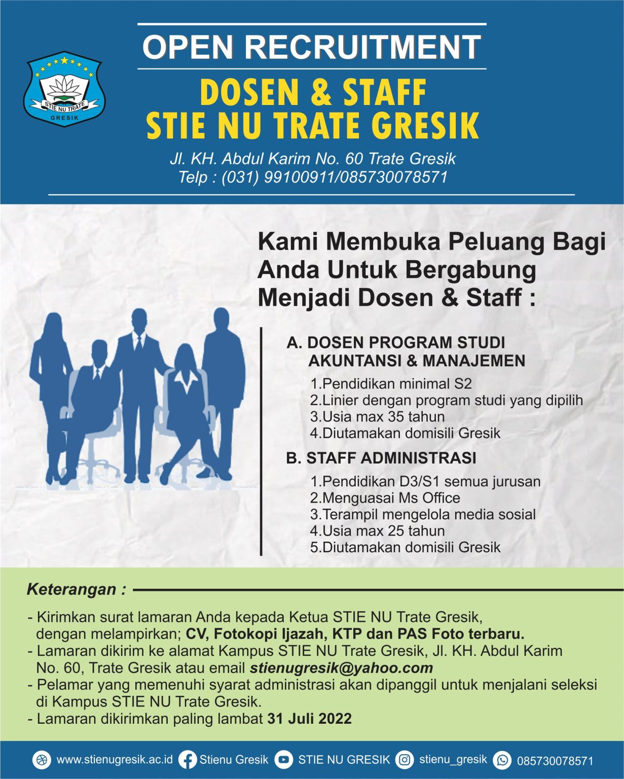 Open Rekrutmen Dosen dan Staff